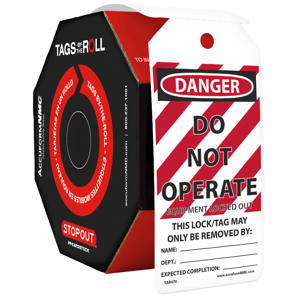 AccuformNMC - Lockout Tag: Rectangle, 6-1/4" High, Synthetic Paper ...