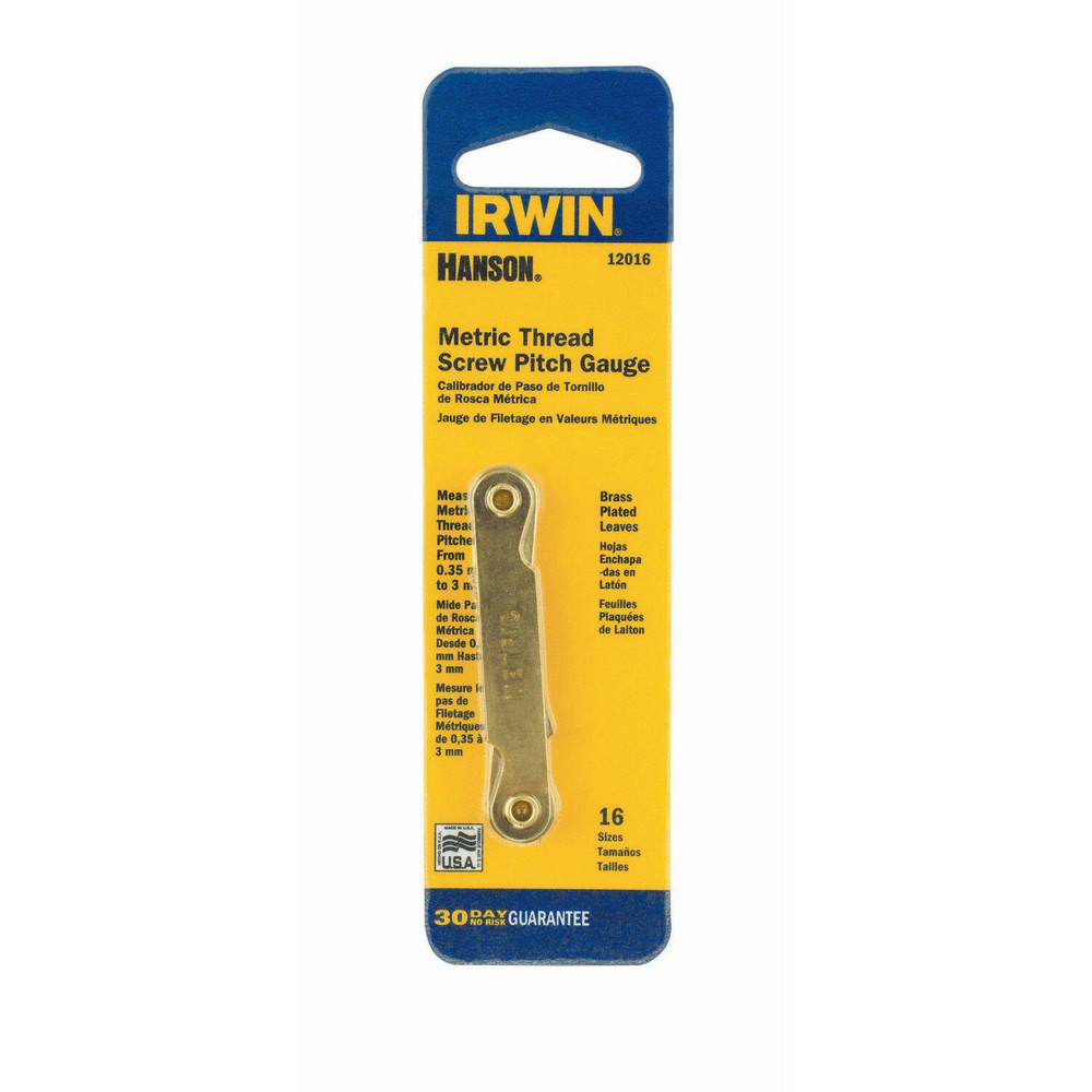 Irwin - Screw Pitch Gages: Measurement Type: Metric; Pitch Range (mm ...