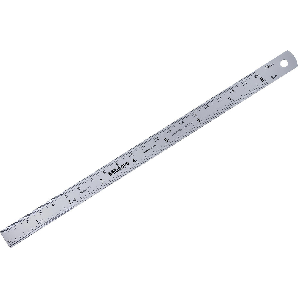 Mitutoyo - Steel Rules: Material: Stainless Steel; Length (Inch): 7 ...
