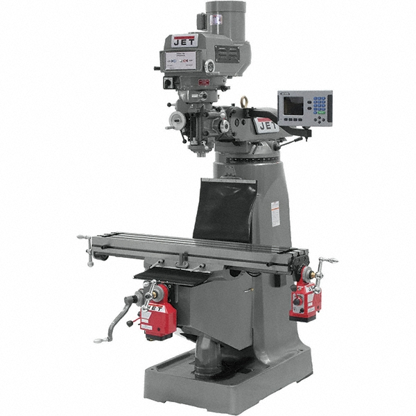 Jet - 9 x 49" Knee Milling Machine: 2.00 hp, Variable Speed Pulley ...