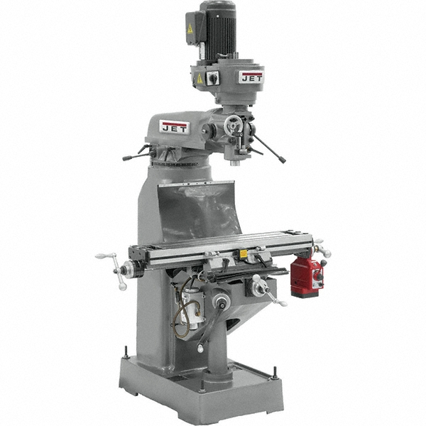 Jet - 7-7/8" x 35-3/4" Knee Milling Machine: 1.50 hp, Step Pulley ...