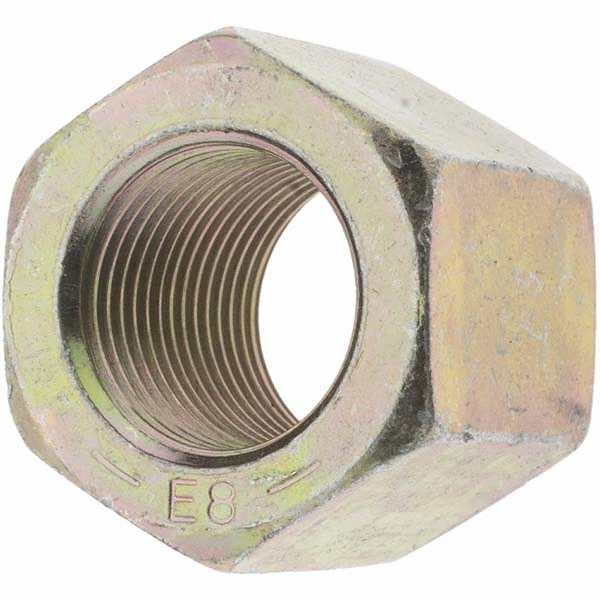 Value Collection - High Hex Nut: 7/8-14, Grade 8 Steel, Zinc Finish ...