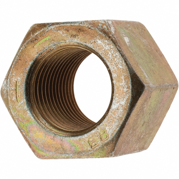 Value Collection - High Hex Nut: 9/16-18, Grade 8 Steel, Zinc Finish ...