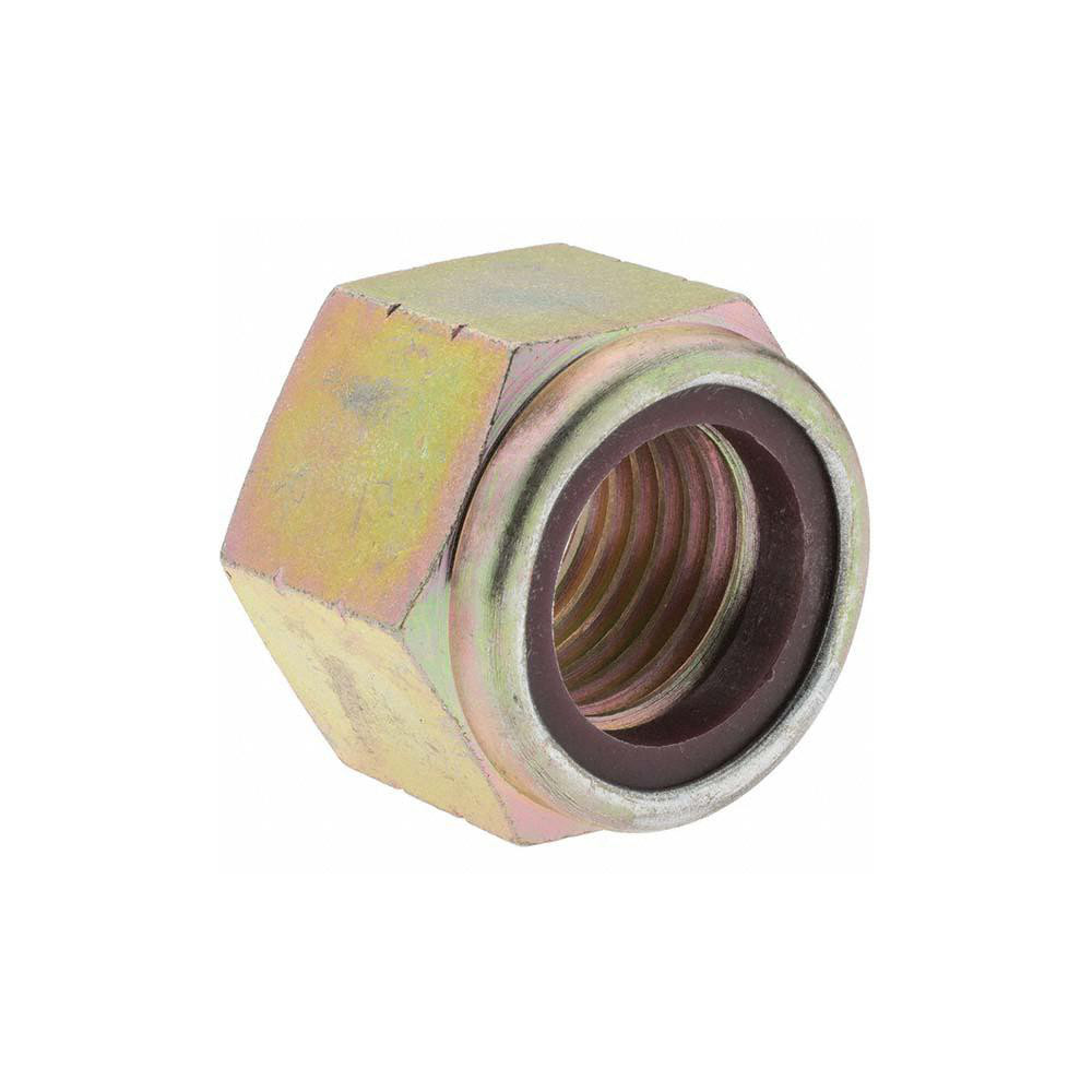 Value Collection - Hex Lock Nut: Insert Lock, Nylon Insert, 1-1/4-7, Grade 8 Steel, Yellow Zinc ...