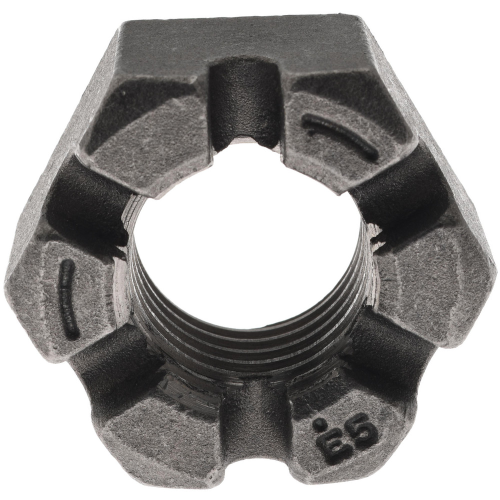 Value Collection - Slotted Lock Nut: 1-1/8-7, Grade 2H Steel, Bright ...