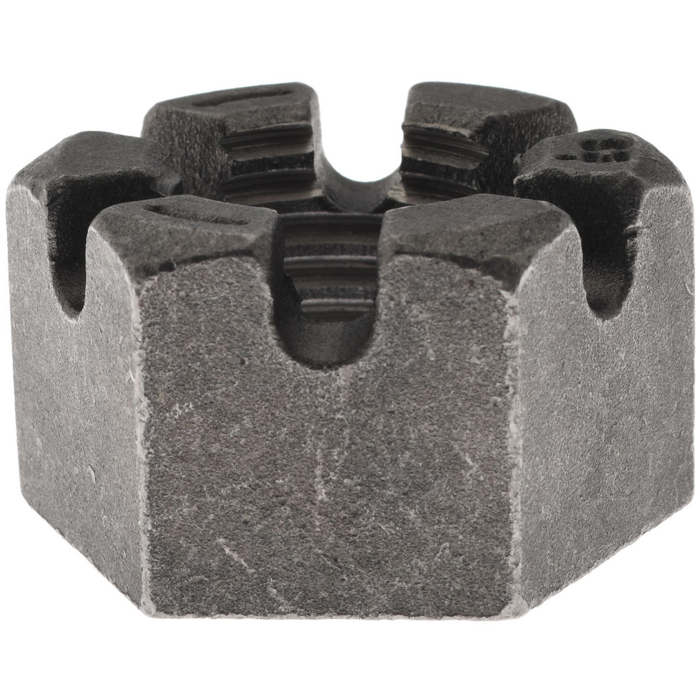 Value Collection - Slotted Lock Nut: 1-1/8-7, Grade 2H Steel, Bright ...