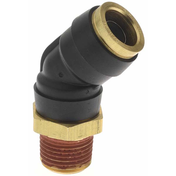 Parker - Push-to-Connect Tube x MNPT x Tube x Male Fitting: 45 deg Swivel Elbow, 5/8" OD | MSC ...