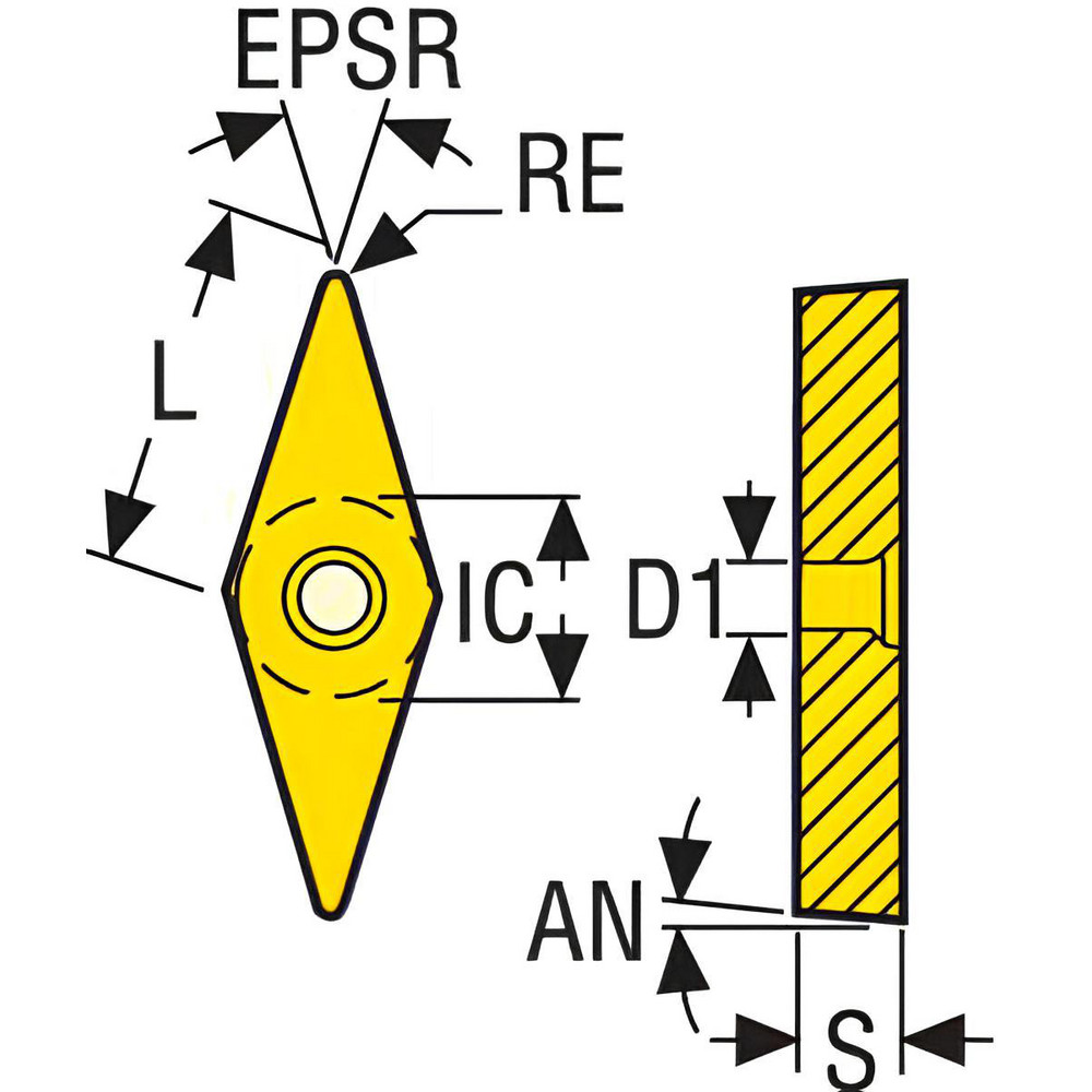 Seco - Turning Insert: VBGW 332S-00420-L1-B, PCBN | MSC Direct