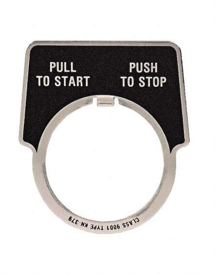 Schneider Electric - Rectangular, Aluminum Legend Plate - Pull to Start ...