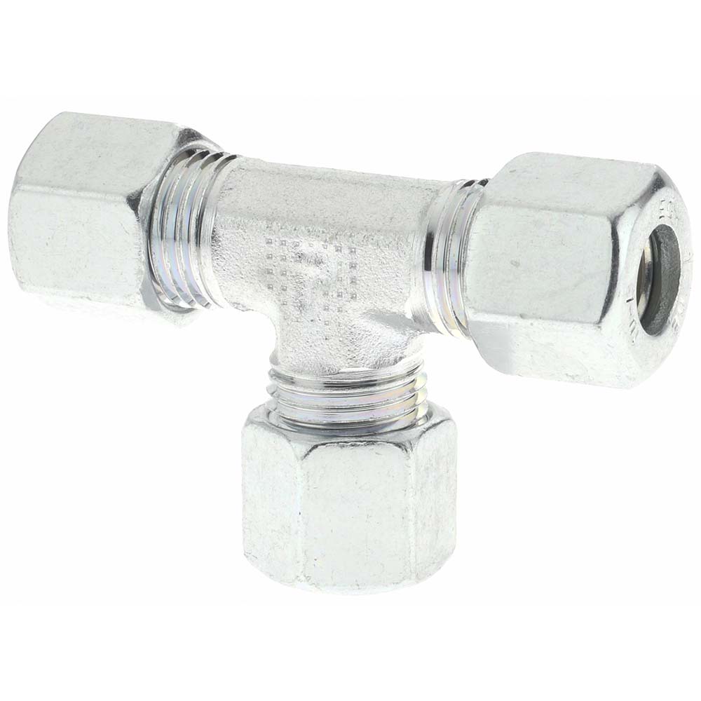Parker - Flareless Bite-Type Tube Union Tee: 10 mm Tube OD, Steel | MSC ...