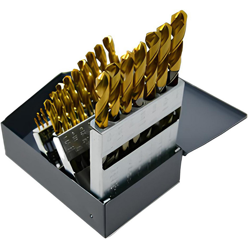 Cle-Line - Drill Bit Set: Jobber Length Drill Bits, 15 Pc, 135 deg, Cobalt | MSC Direct