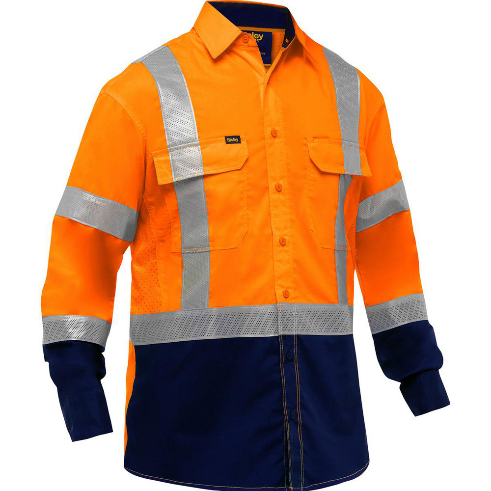 PIP - Work Shirt: Hi-Visibility, Long Sleeve, X-Large, Cotton ...