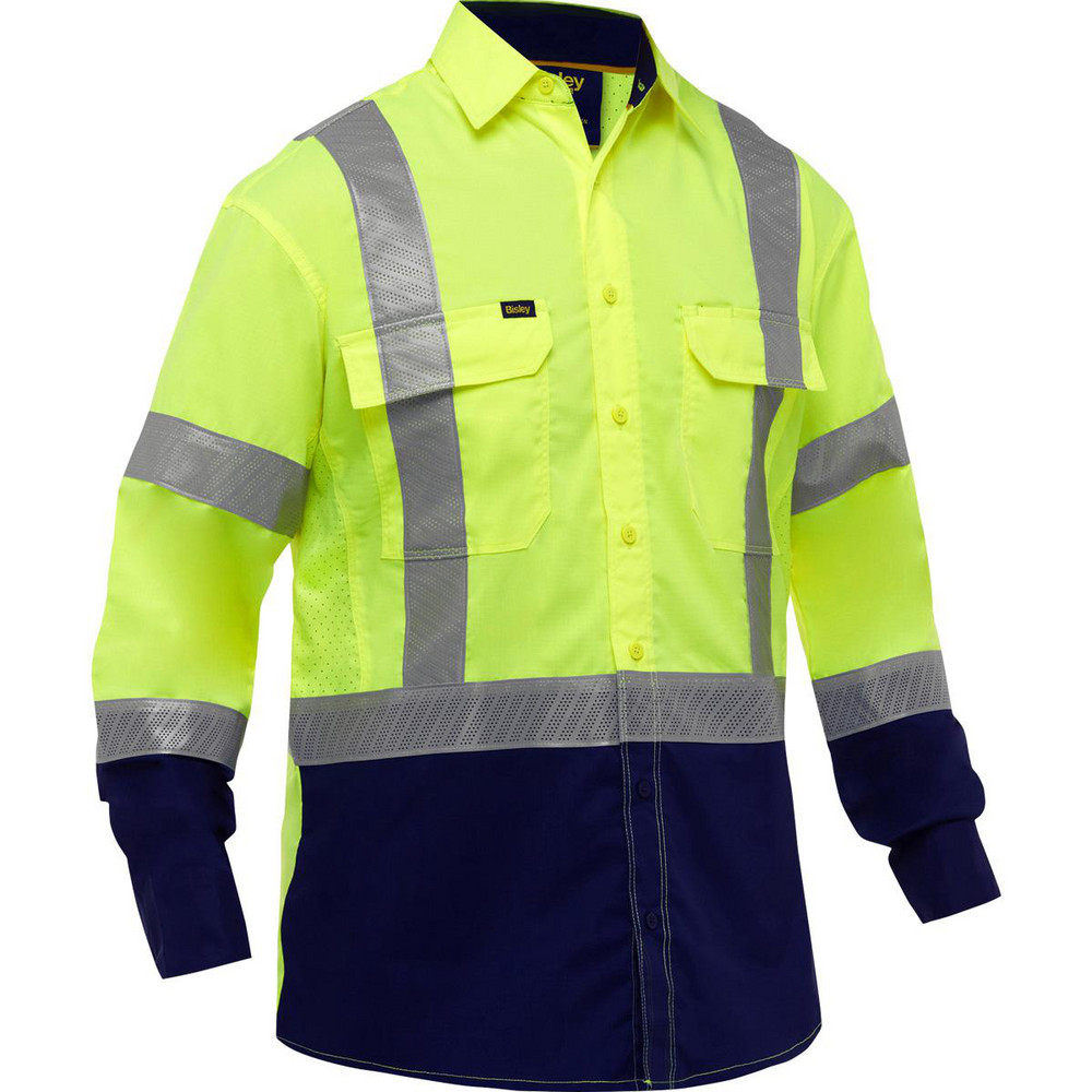 PIP - Work Shirt: Hi-Visibility, Long Sleeve, Small, Cotton & Polyester ...