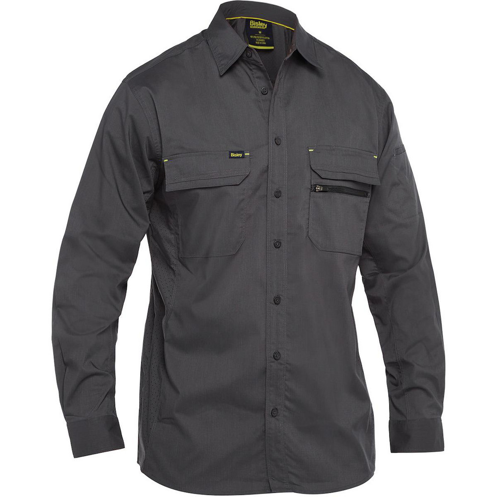 PIP - Work Shirt: Hi-Visibility, Long Sleeve, Small, Cotton, Polyester ...