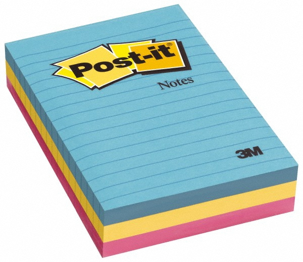 Post-It - 660-3AU 4X6" ULTRA 3PK POST-IT LINED NOTE PAD | MSC Direct