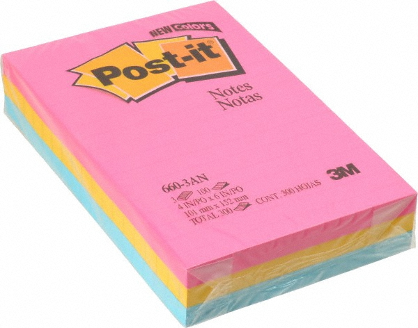 3M - Pack of (3) 100 Sheet, 4 x 6", Note Pad/Writing Pad/Notebooks ...