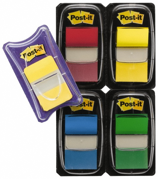 Post-It - Self-Stick Page Flags: Style: Flag; Color: White; Size: 1 in ...