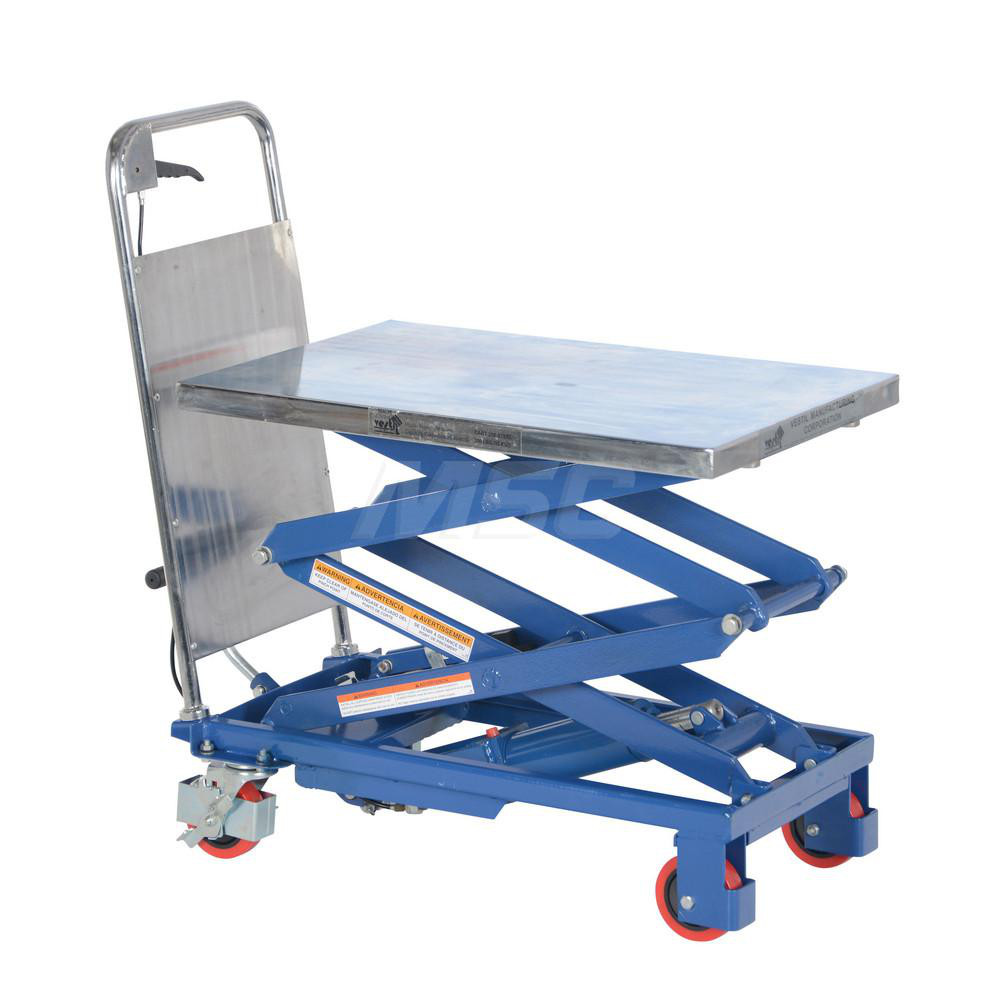 Vestil - Mobile Hand Lift Table: 220 lb Capacity, 10 to 51" Lift Height ...
