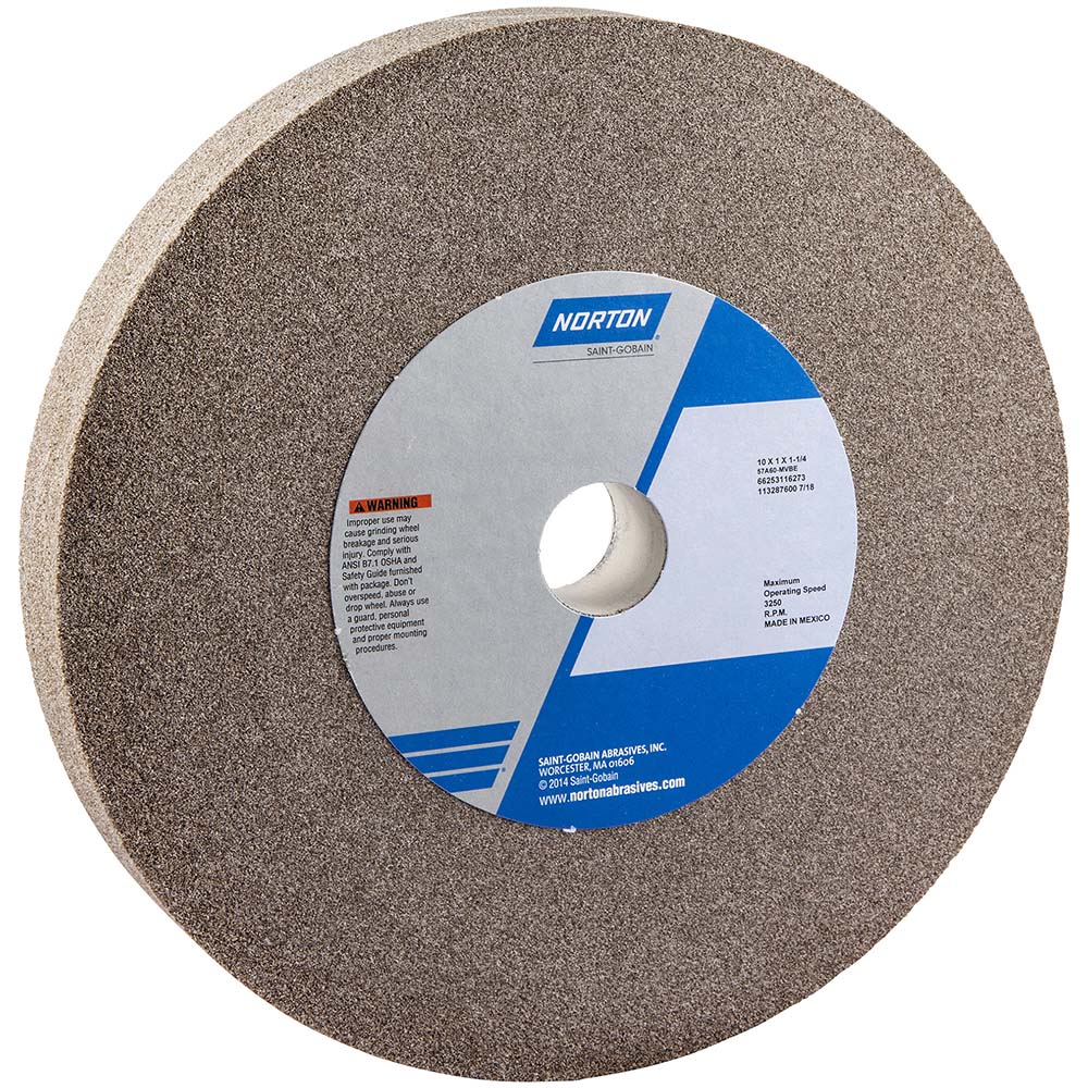 Norton 60 Grit Aluminum Oxide Bench Pedestal Grinding Wheel