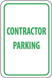 AccuformNMC - Reserved Parking Sign: Rectangle, CONTRACTOR PARKING ...