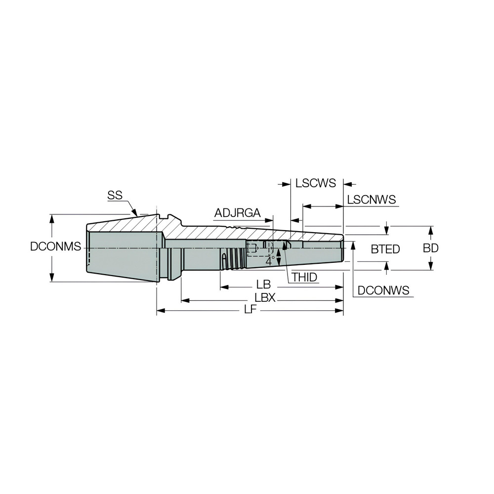Iscar - Shrink-Fit Tool Holder & Adapter: ER32 Taper Shank, 0.125" Hole ...