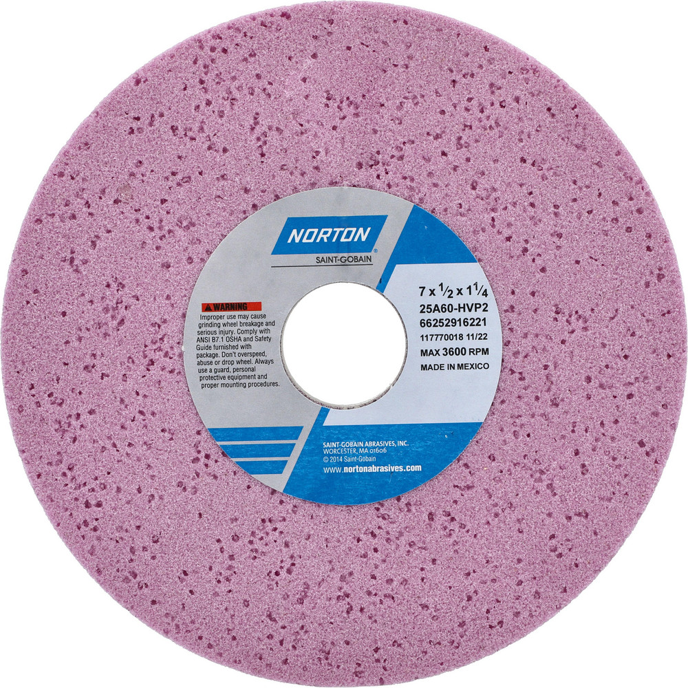 Norton - Surface Grinding Wheel: 7" Dia, 1/2" Thick, 1-1/4" Arbor, 60 ...