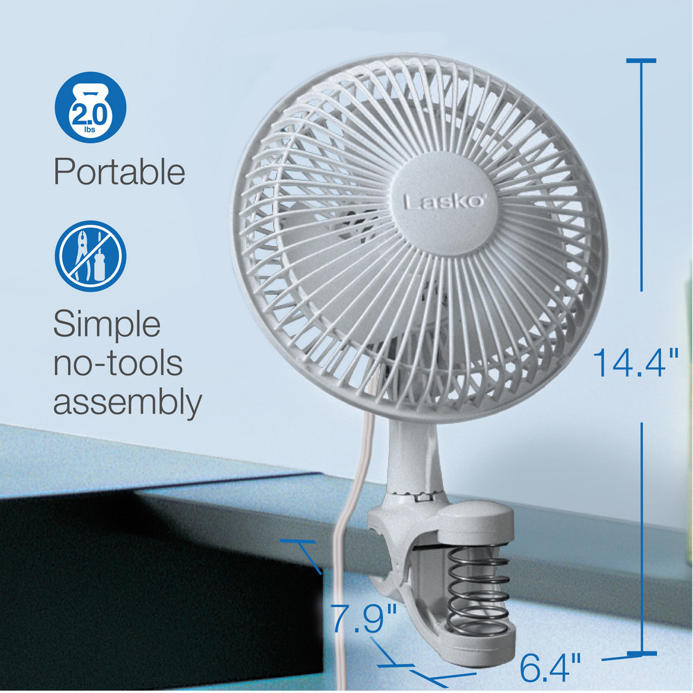 Lasko - Table Fans: Fan Diameter: 6 in; Number Of Blades: 3; Number Of ...