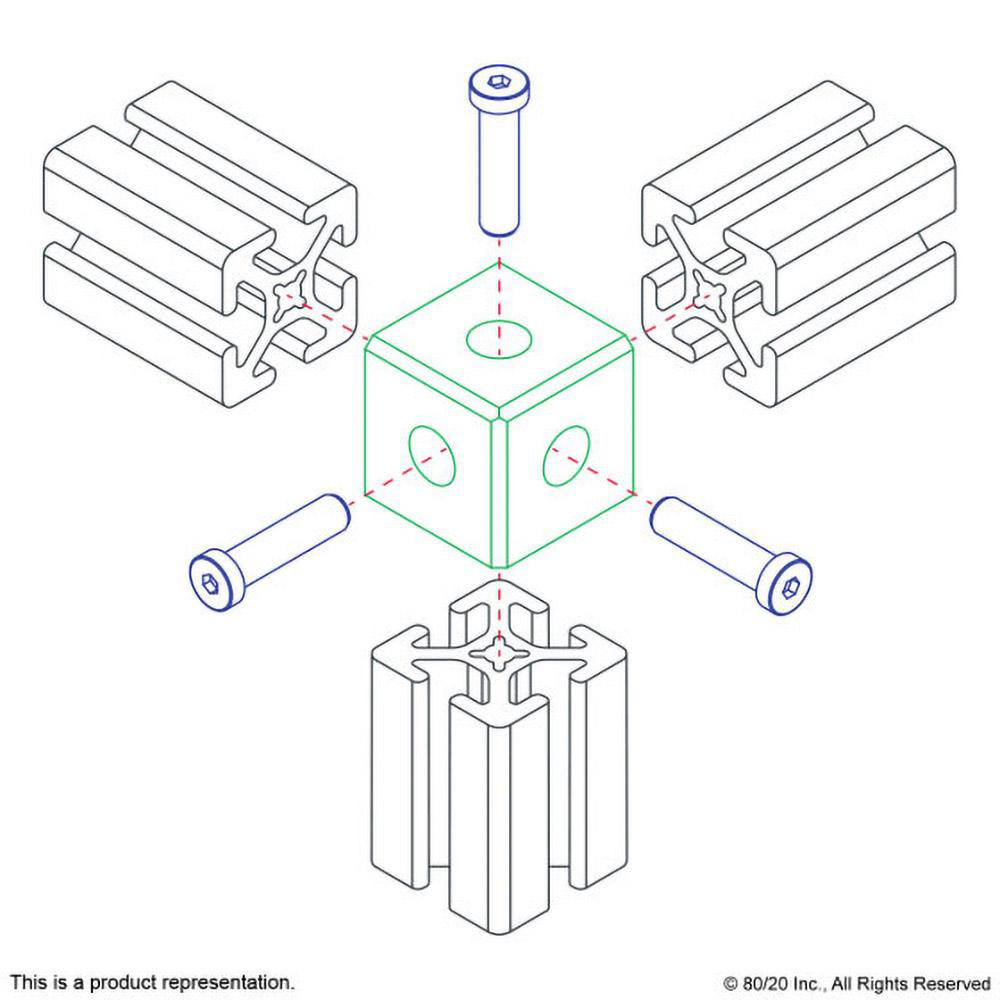 80/20 Inc. - Square Tri-Corner Connector: Use with Series 15 & Bolt Kit ...