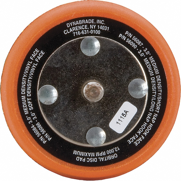 Dynabrade - Disc Backing Pad: 3" Dia, Nonvacuum Replacement Pad | MSC ...