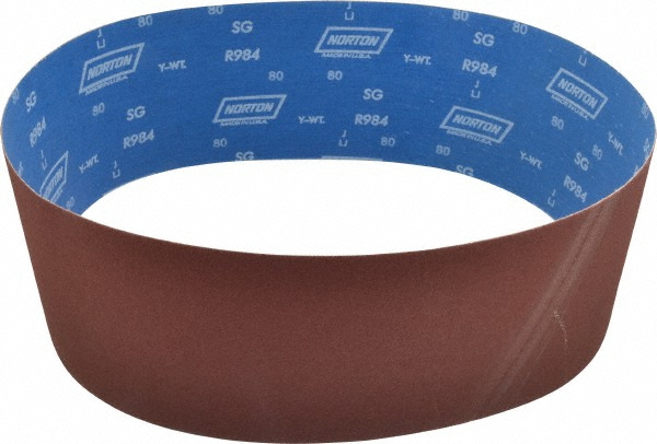 Norton - 6" Wide x 48" OAL, 80 Grit, Ceramic Abrasive Belt - 82108283 ...