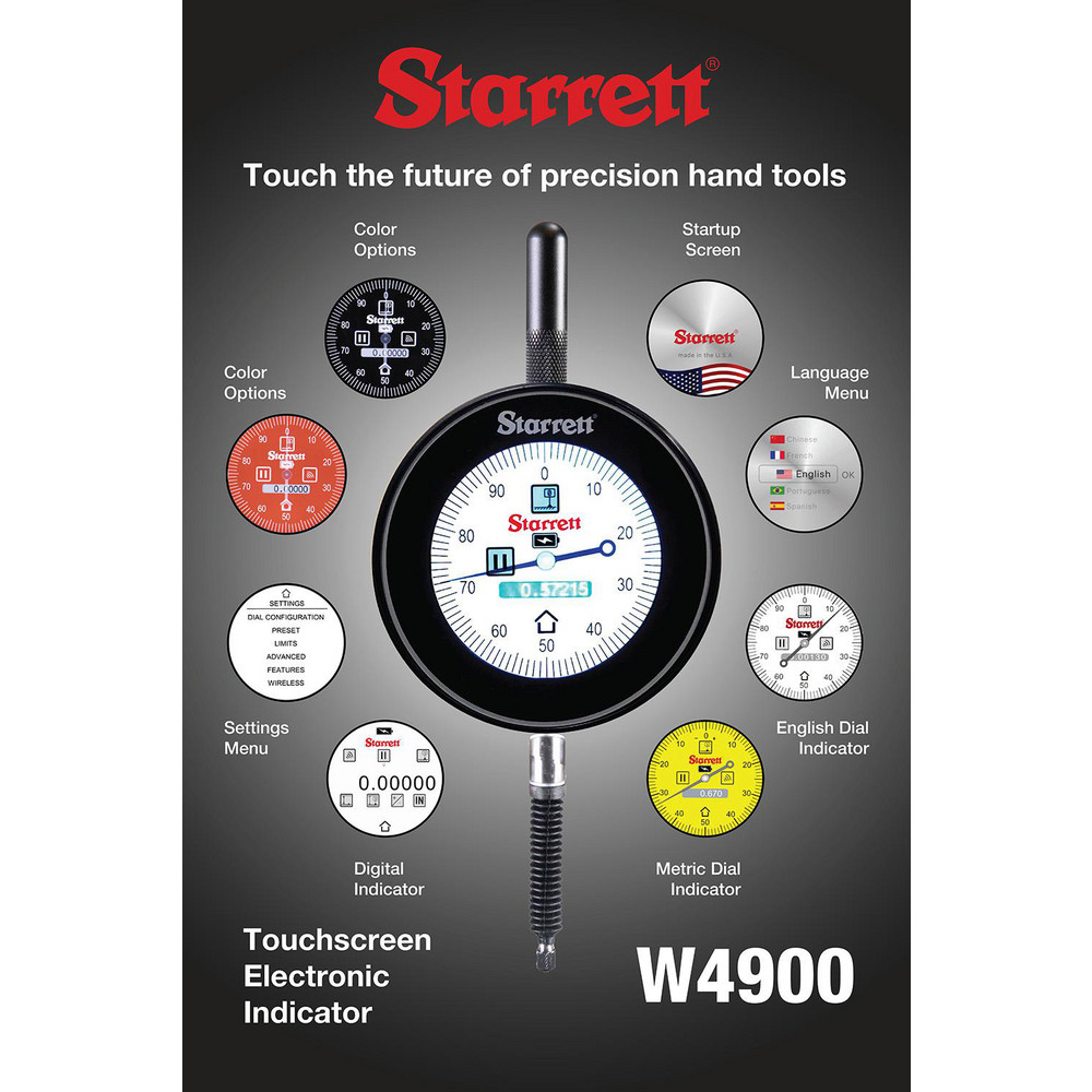 Starrett - Analog, Digital & Touch Screen Electronic Drop Indicator: 1 ...