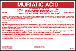 NMC - 10 Qty 1 Pack Muriatic Acid, 3-1/4" Long x 5" Wide, Pressure ...