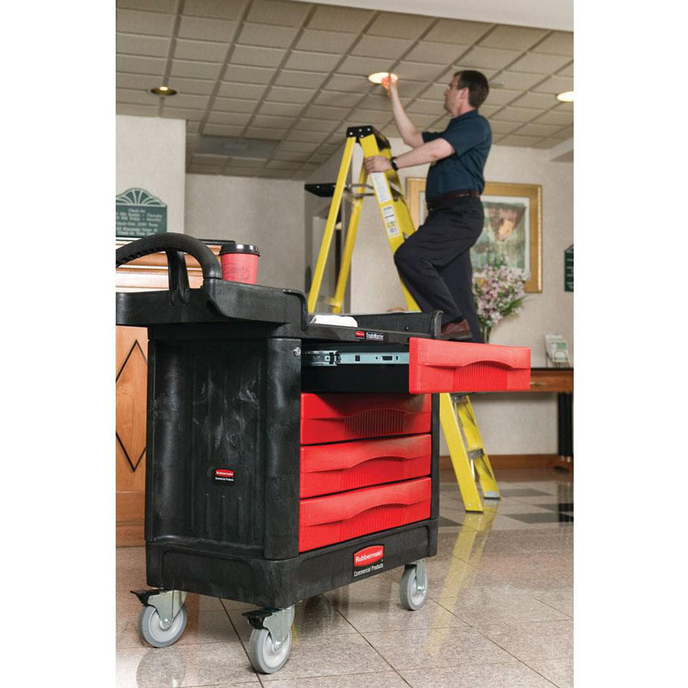 Rubbermaid - TradeMaster Tool Storage Utility Cart, 4 Drawers, 500 lb ...