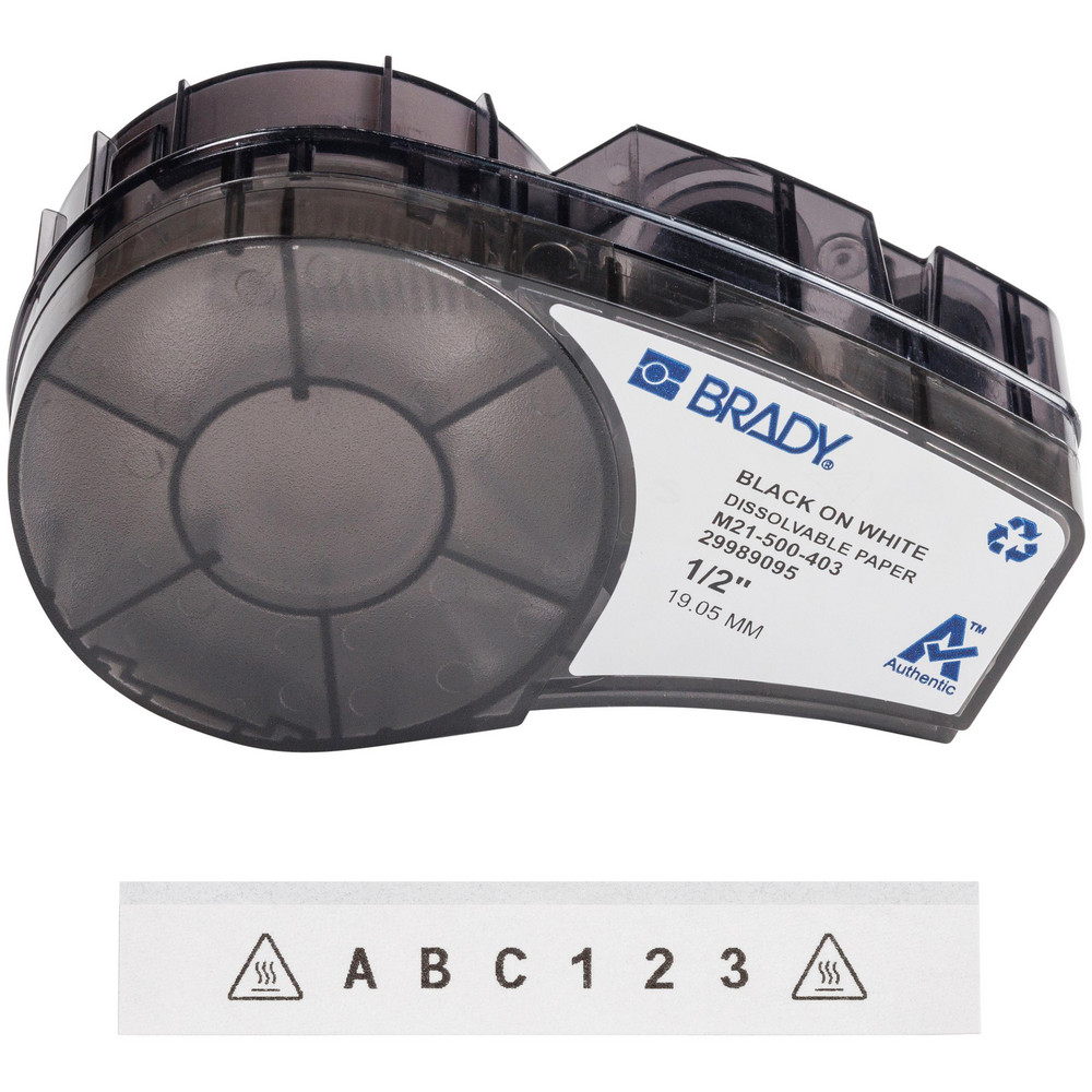 Brady - M21 1/2"X25' BLK/WHT WATER DISSOLVABLE LABEL | MSC Direct