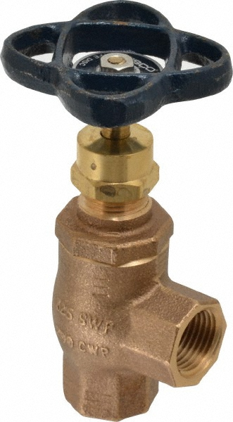 NIBCO - Gate Valve: Angle, 1/2" Pipe, Threaded, Bronze | MSC Direct