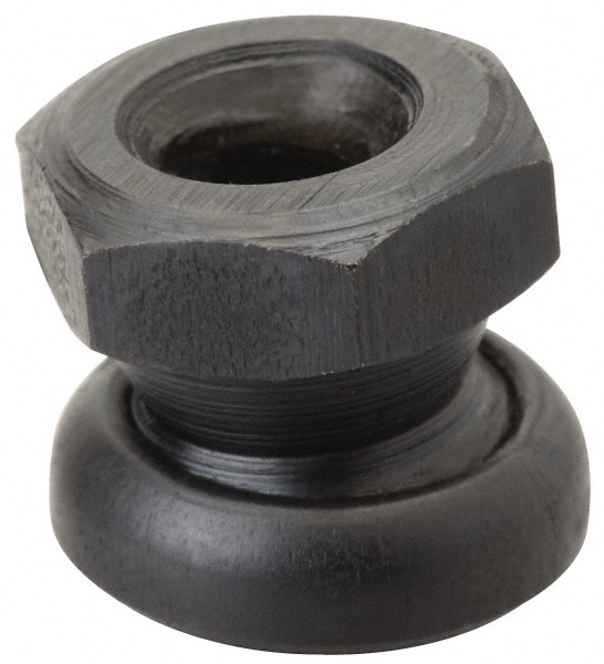 Jergens - 1/4-20, 9/16" Pad Dia, Uncoated Bottom, Steel Toggle Pad ...