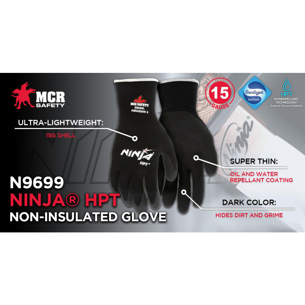 MCR Safety - Work Gloves: Ninja® N9699, Size Large, PVC & HPT-Coated ...