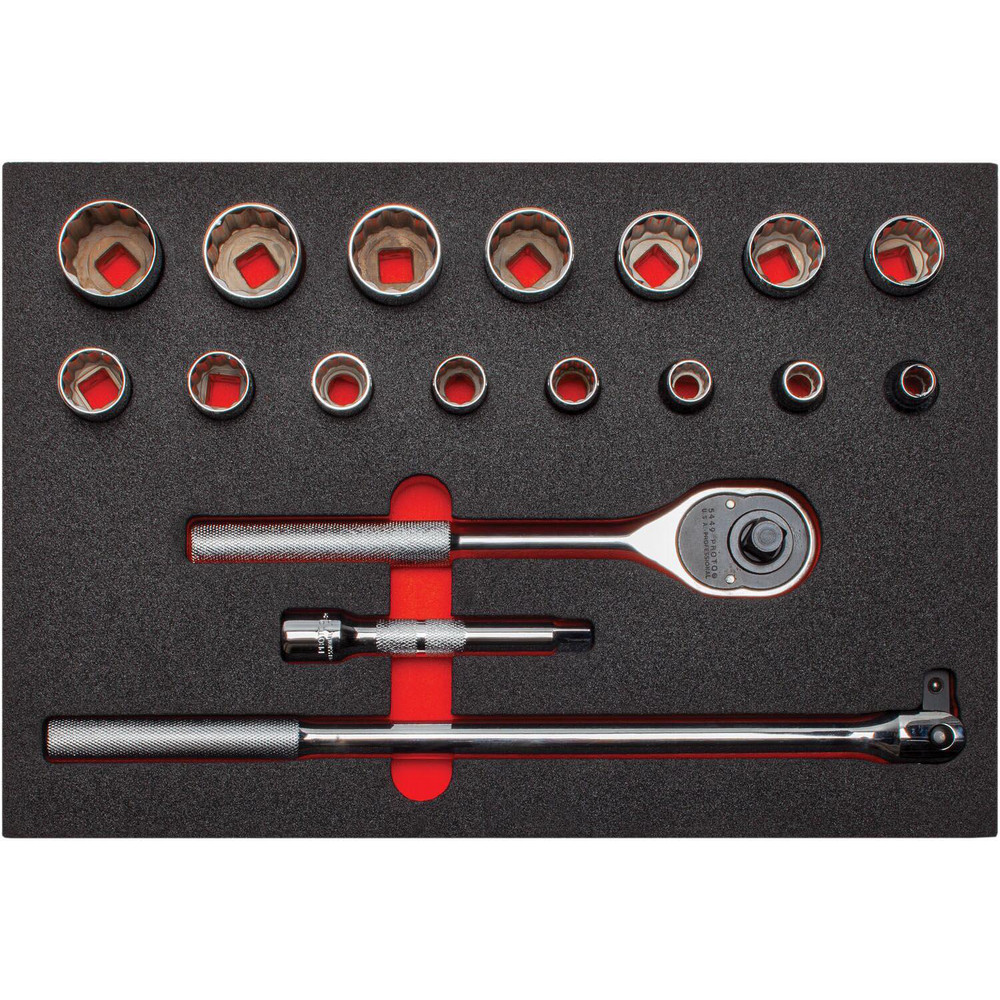 Proto - Socket Set: 18 Pc, 1/2" Drive | MSC Direct