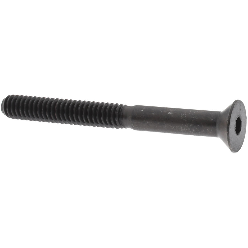 Flat Socket Cap Screw: 1/4-20 x 2-1/2" Long, Alloy Steel, Black Oxide ...