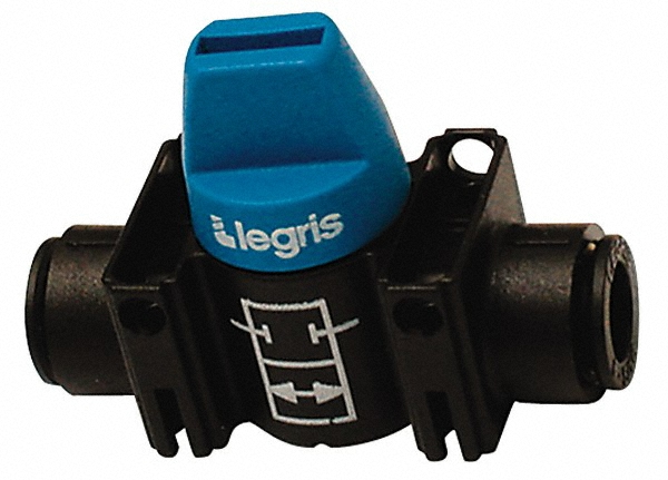 Legris - 10mm Pipe, Standard Port, Composite Miniature Ball Valve ...