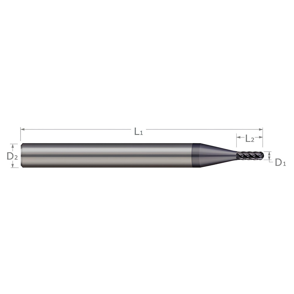 Harvey Tool - Ball End Mill: 0.1406" Dia, 0.4250" LOC, 6 Flute, Solid ...