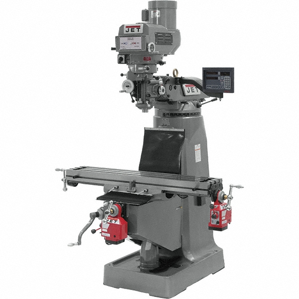 Jet - 9" x 49" Knee Milling Machine: 3.00 hp, Variable Speed Pulley ...