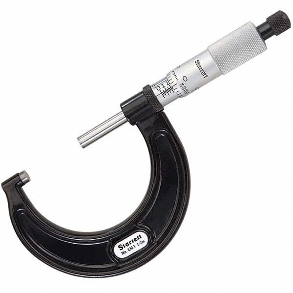 Starrett - 1 to 2" Range, 0.0001" Graduation, Mechanical Outside ...