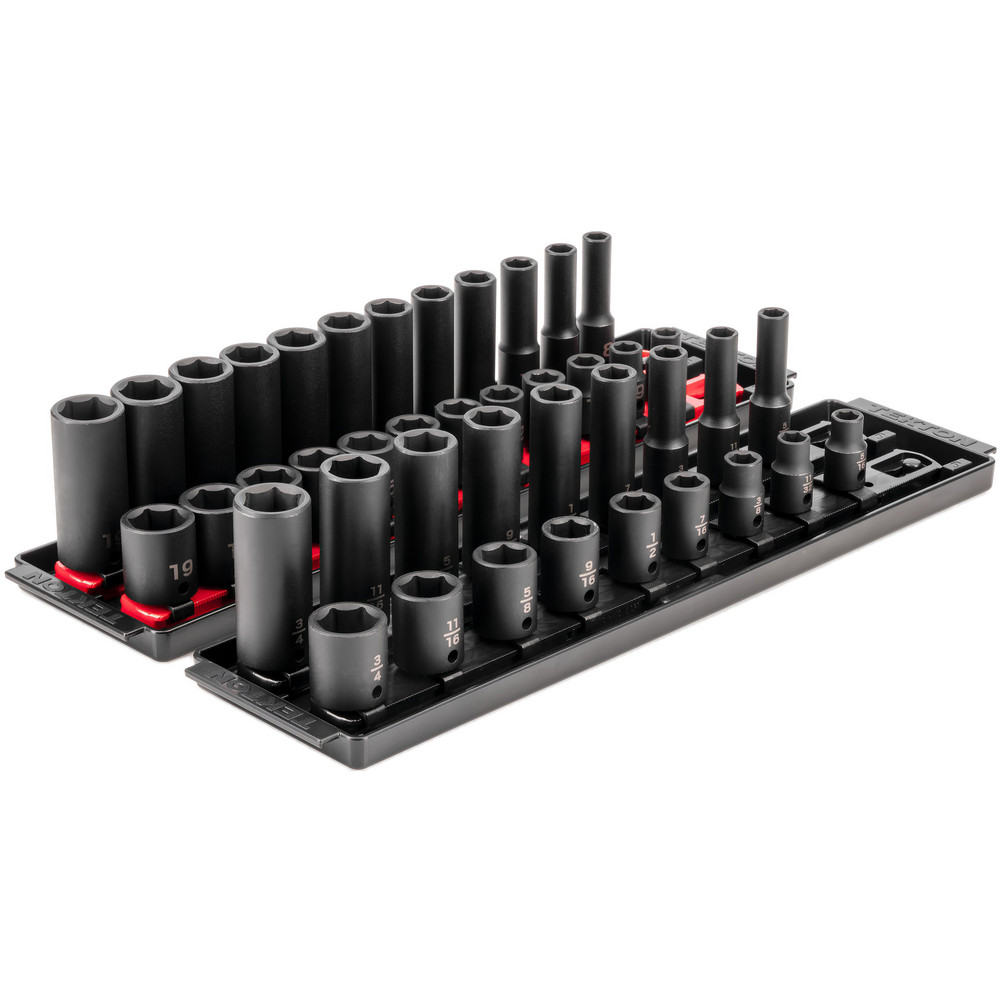Tekton - Socket Set: Deep, Standard & Impact, 42 Pc, 3/8" Drive, 5/16 ...