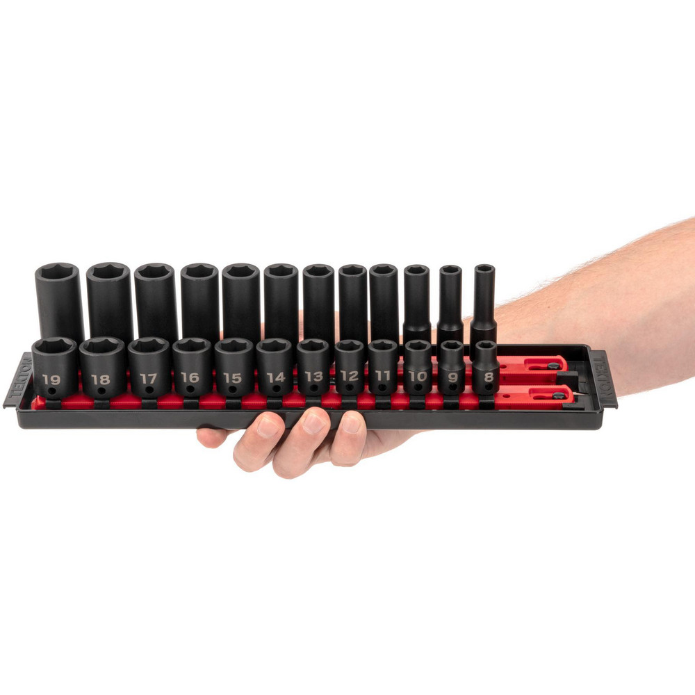 Tekton - Socket Set: Deep, Standard & Impact, 42 Pc, 3/8" Drive, 5/16 ...