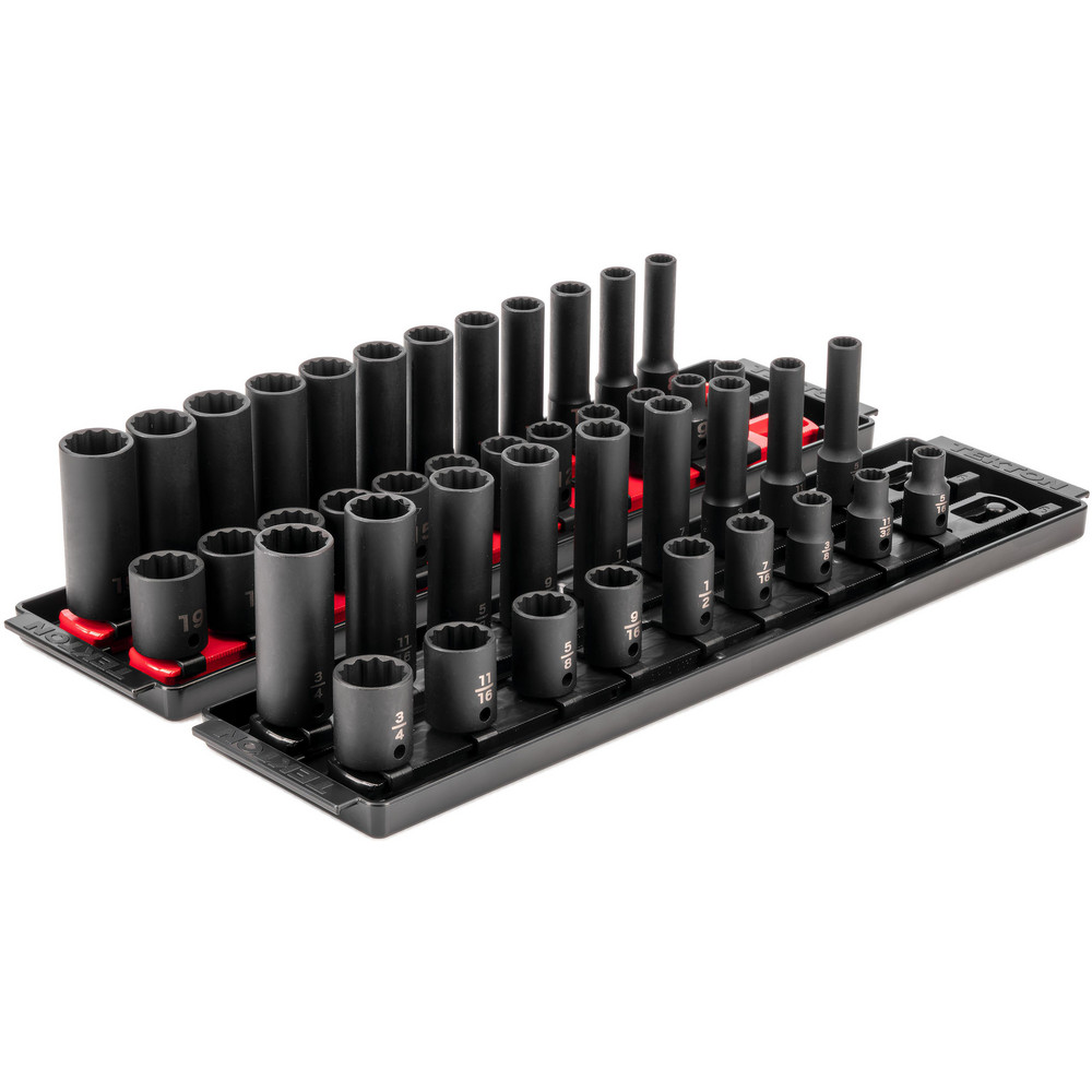 Tekton - Socket Set: Deep, Standard & Impact, 42 Pc, 3/8" Drive, 5/16 ...