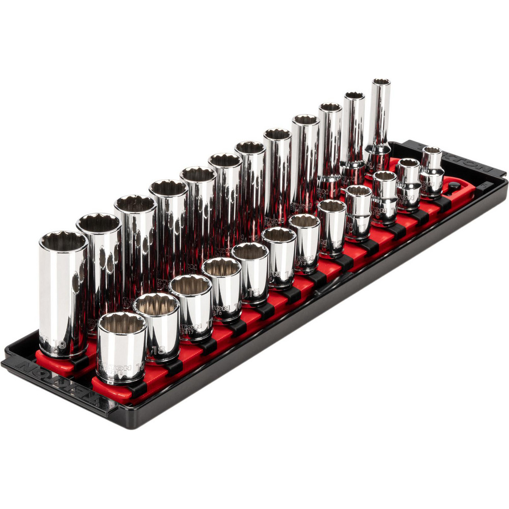 Tekton - Socket Set: Deep & Standard, 24 Pc, 3/8" Drive, 8.00 mm Min ...