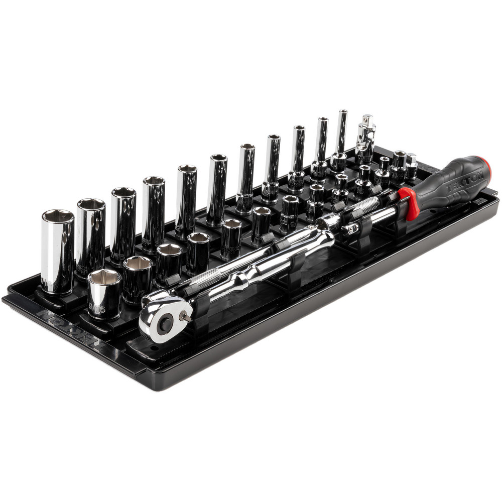 Tekton - Socket Set: Standard, Deep & Ratchet & Socket Set, 29 Pc, 1/4 ...
