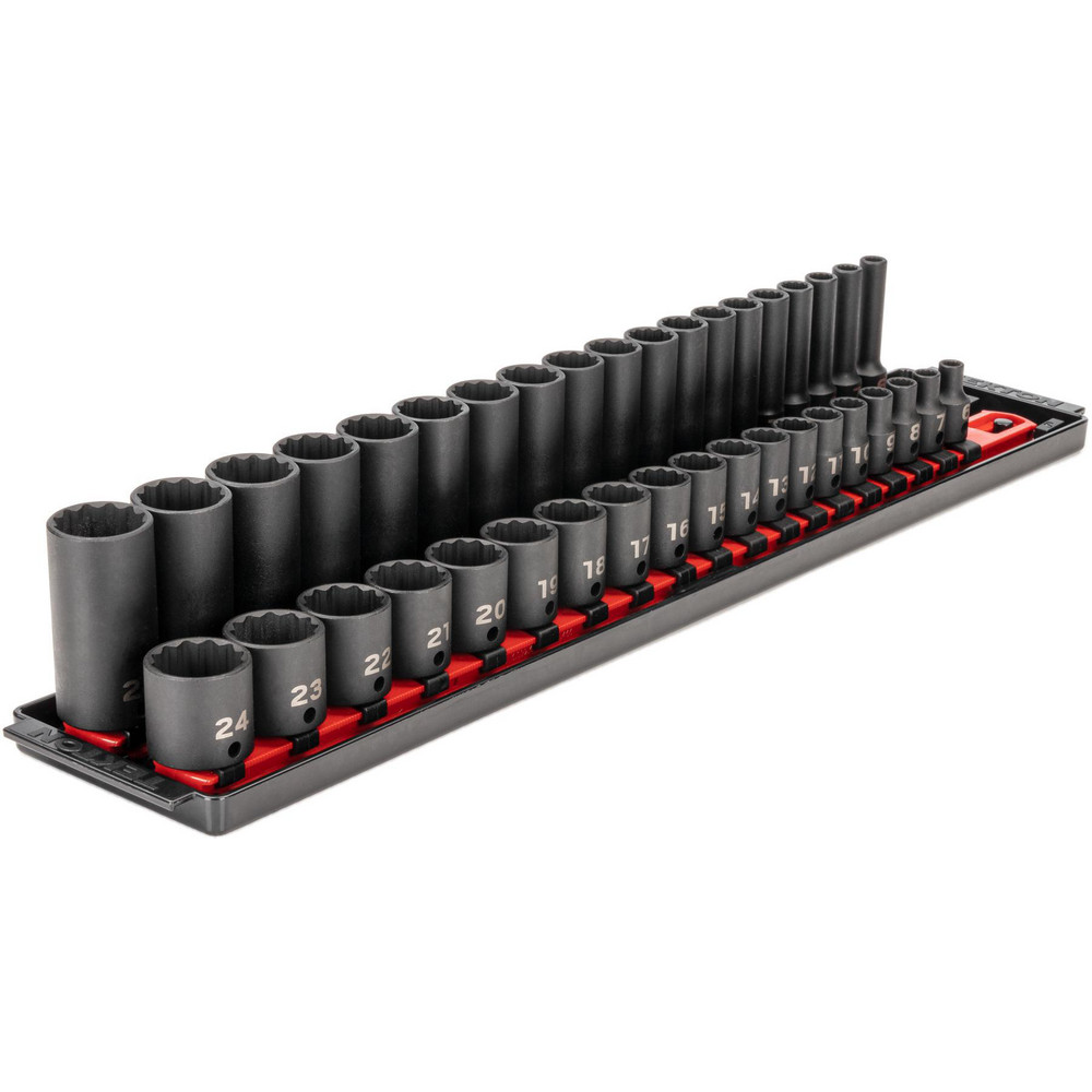 Tekton - Socket Set: Deep Standard Ratchet & Socket, 38 Pc, 3/8" Drive ...