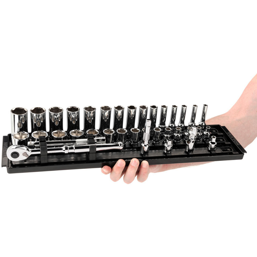 Tekton - Socket Set: Deep Standard Ratchet & Socket, 36 Pc, 3/8" Drive ...